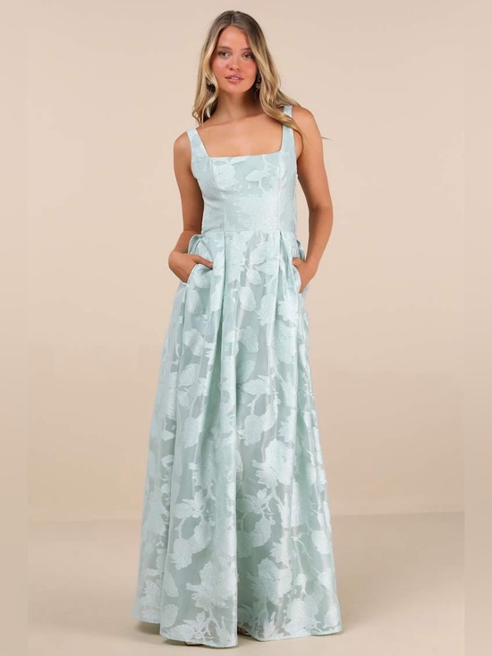 Lulus | Dresses | New Lulus Jacquard Aura Sage Maxi | Poshmark
